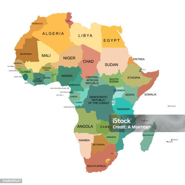 Carte De Lafrique Avec Détail Et La Frontière De Chaque Pays Vecteurs