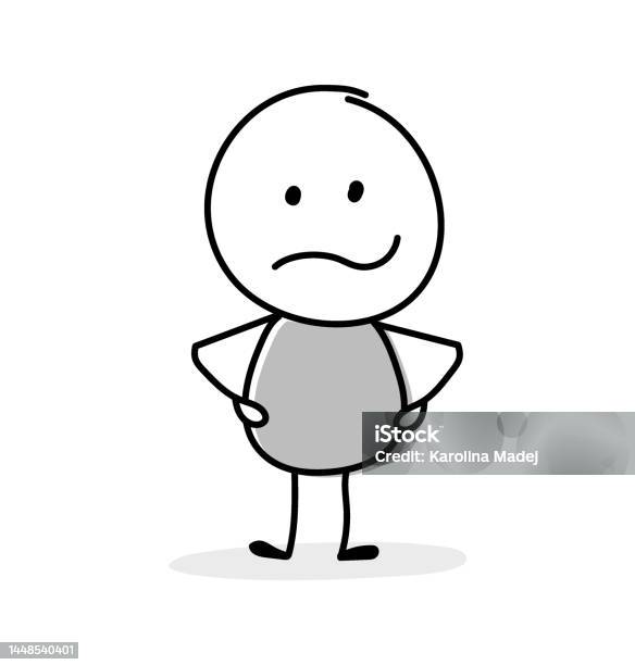 Stickman En Colère Personnage De Bande Dessinée Montrant Des Gestes