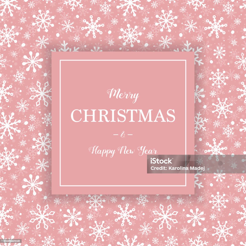 Concept Of Christmas Greeting Card With Snowflakes And Wishes Vector