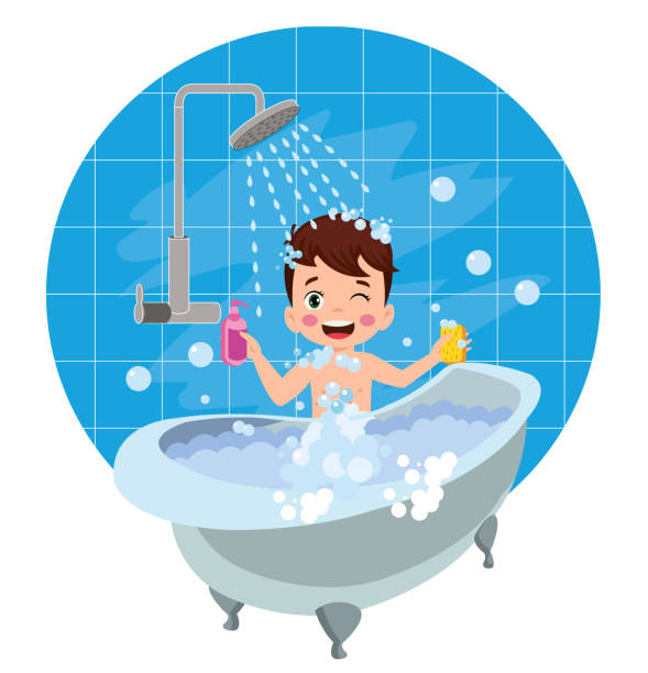 Taking A Bath Clipart For Kids