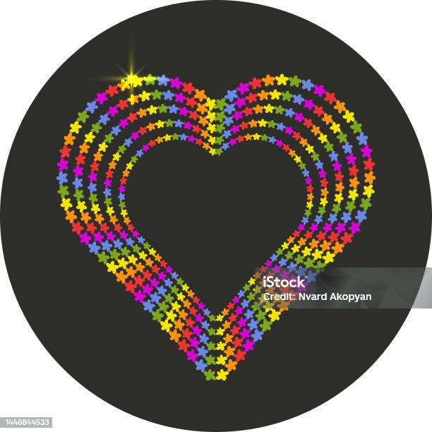 Icône De Cœur Floral Arcenciel Symbole Lgbt Vecteurs Libres De Droits