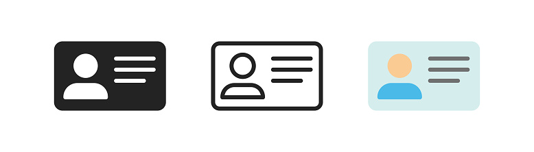 Icône De Contour De La Carte Didentité Permis De Conduire