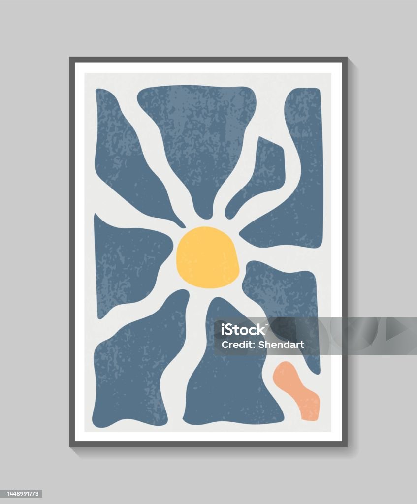 Geometris Trendi Estetika Abstrak Minimalis Tangan Digambar Poster