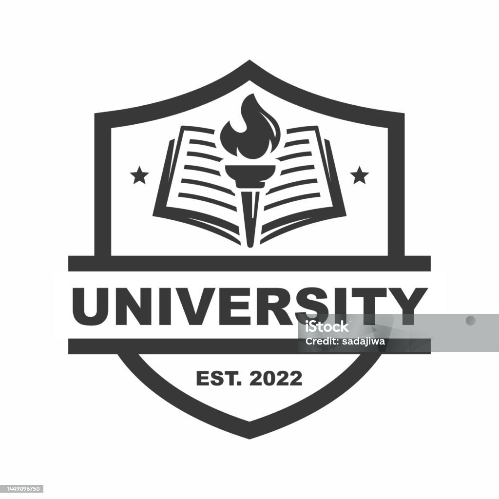 School Emblem Logo Design Vector Illustration Education Logo University Logo Stock Illustration