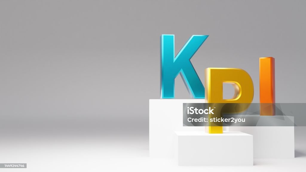 Kpi Key Performance Indicators Business On Cubes 3d Rendering Stock