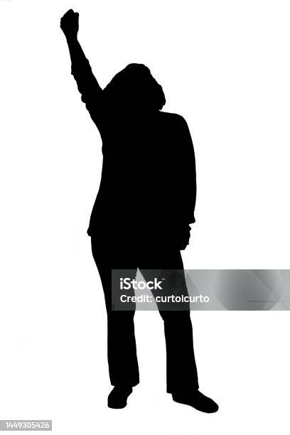 Silueta De Una Mujer Levantando Los Brazos En Signo De Victoria Sobre ... Silueta De Una Mujer Levantando Los Brazos En Signo De Victoria Sobre ...