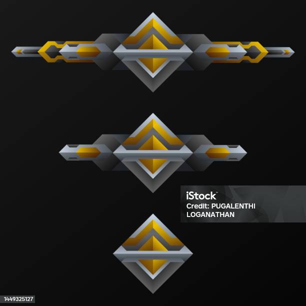 Bilah Lencana Pencapaian Tingkat Logam Abstrak Untuk Desain Ui Game ... Bilah Lencana Pencapaian Tingkat Logam Abstrak Untuk Desain Ui Game ...