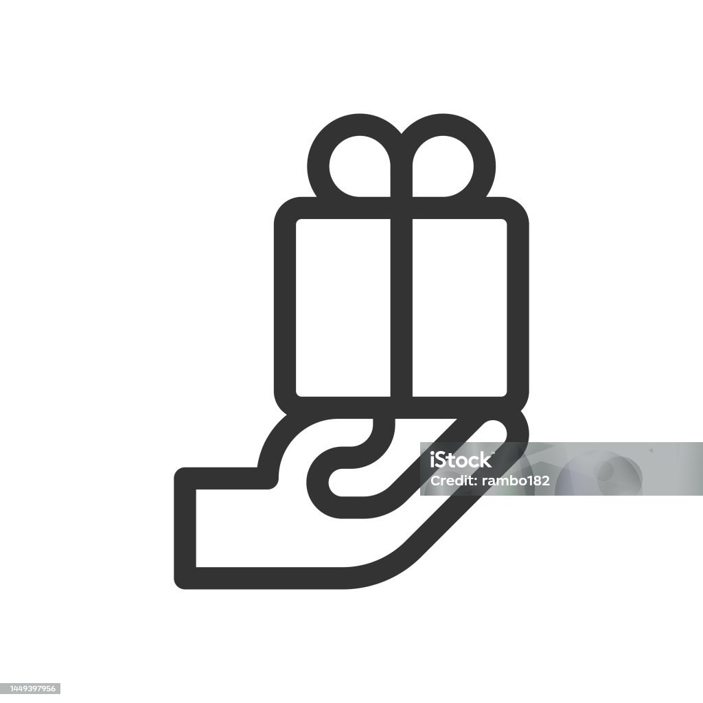 T Giving Line Vector Icon Editable Stroke Pixel Perfect For Mobile And Web Stock Illustration