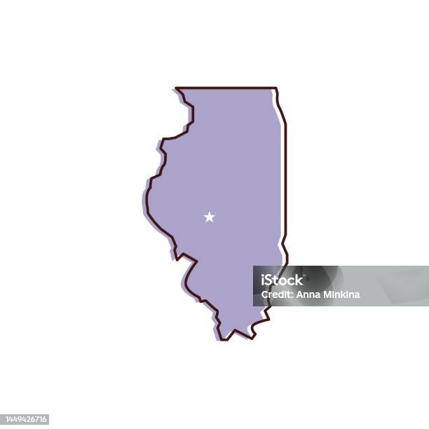 Illinois Map Vector Illustration Stock Illustration Download Image
