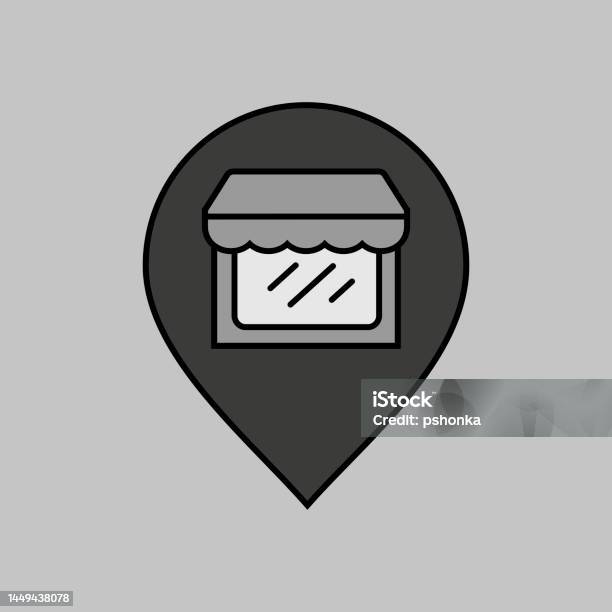 Supermarket Store Front Pin Map Grayscale Icon Stock Illustration ... Supermarket Store Front Pin Map Grayscale Icon Stock Illustration ...