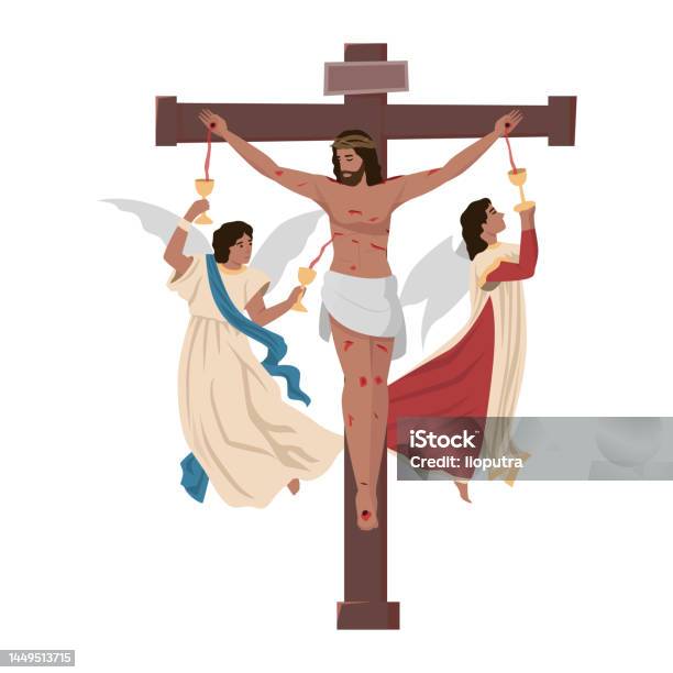 Darah Yesus Yang Berharga Ilustrasi Vektor Datar Diisolasi Dengan Latar