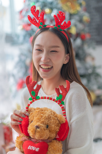 Portrait Photo Of A Young Beautiful Friendly Asian Female Lady With