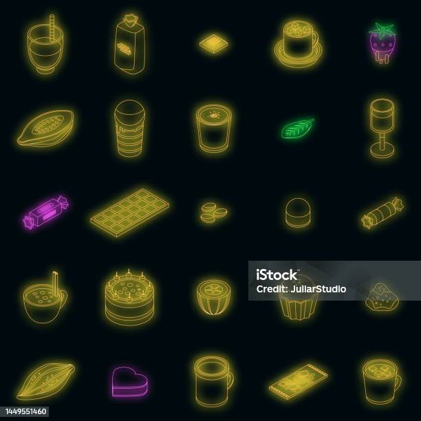 Cocoa Icons Set Vector Neon Stock Illustration - Download Image Now ... Cocoa Icons Set Vector Neon Stock Illustration - Download Image Now ...