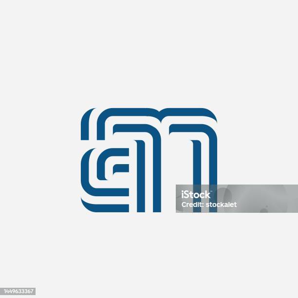 Logo Monogramme Am Lignes Entrelacées Lettre Minuscule A Lettre M Icône