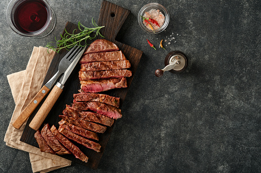 Steak Irisan Steak Daging Panggang New York Atau Ribeye Dengan