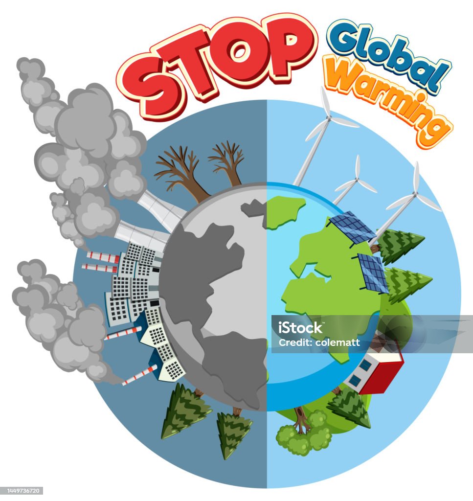 Ilustración de Detener El Concepto De Vector Del Calentamiento Global y ... Ilustración de Detener El Concepto De Vector Del Calentamiento Global y ...