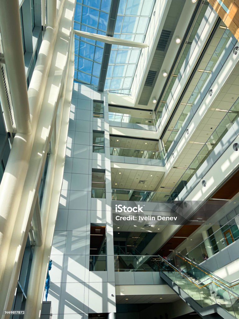 Interior Of Modern Office Building In The City Stock Photo - Download ... Interior Of Modern Office Building In The City Stock Photo - Download ...