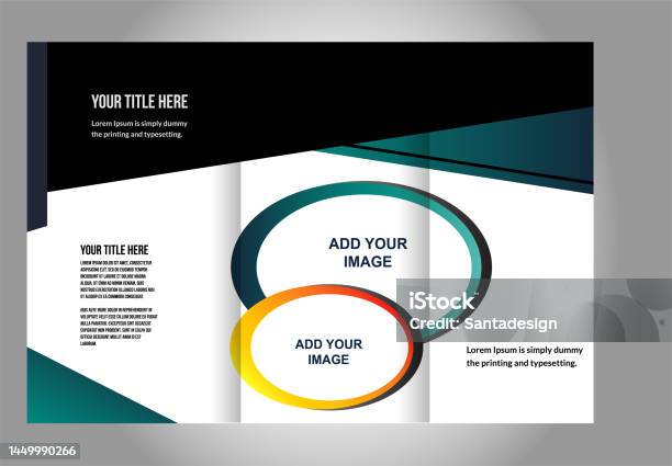 Vector Empty Trifold Brochure Print Template Design Trifold Booklet Or