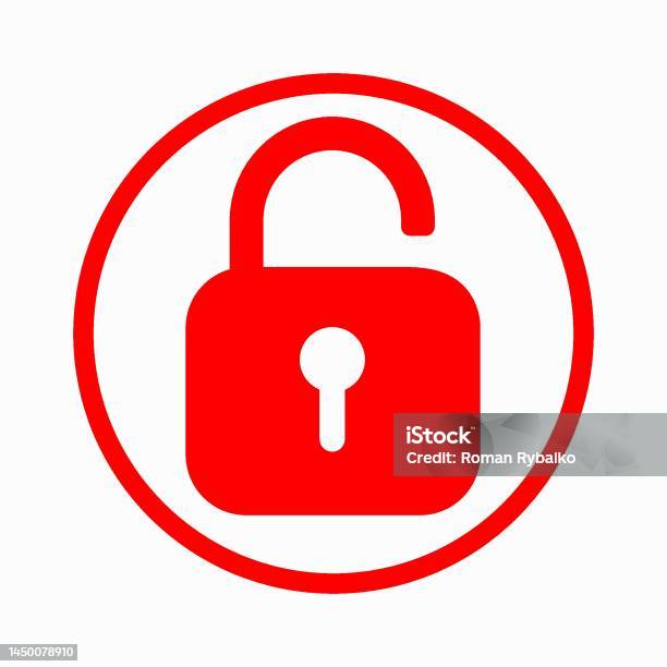 Icône De Cadenas Isolée Sur Fond Blanc Déverrouillage Du Signe Symbole