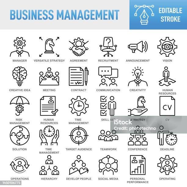 Modern Universal Business Management Line Icon Set Thin Line Vector ... Modern Universal Business Management Line Icon Set Thin Line Vector ...