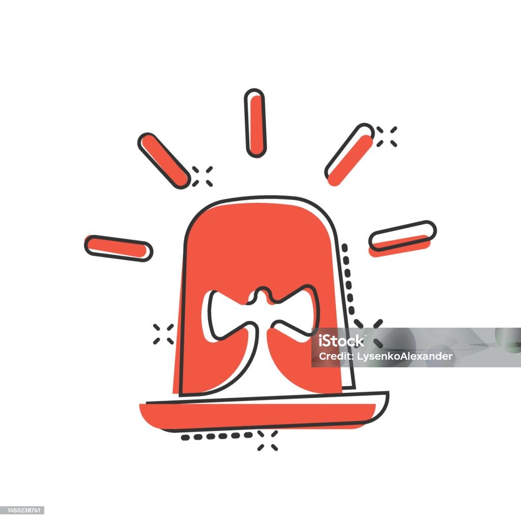 Icône Dalarme Durgence Dans Un Style Comique Lampe Dalerte Dessin Animé