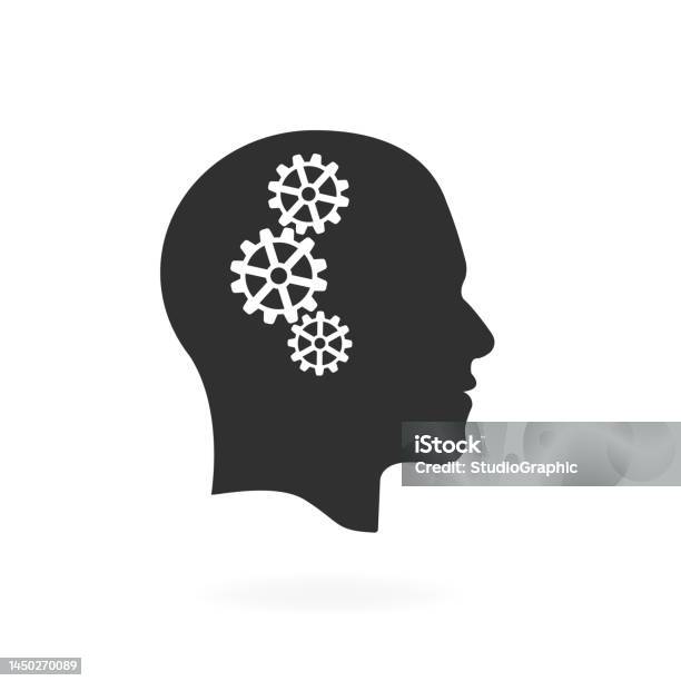 Ilustración De Icono De La Cabeza Humana Y Pensamiento Tecnológico