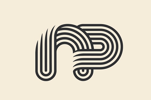 Logo Monogramme Ap Lignes Entrelacées Lettre Majuscule A Lettre P Icône