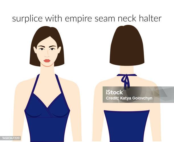 Surplice With Empire Seam Neckline Halter Clothes Character Beautiful