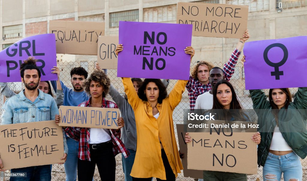 Group Of Multiethnic Feminism Activist Protesting For Women Empowerment