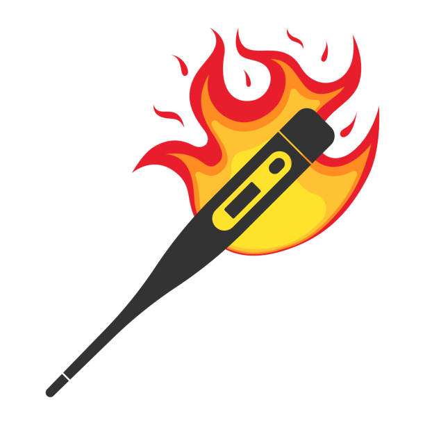Cartoon Thermometer Fire
