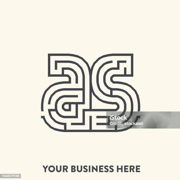 Logo Monogramme As Lignes Entrelacées Lettre Minuscule A Lettre S Icône