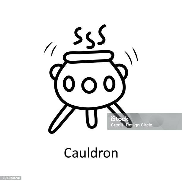 Illustration De Conception De Licône De Contour Vectoriel Du Chaudron