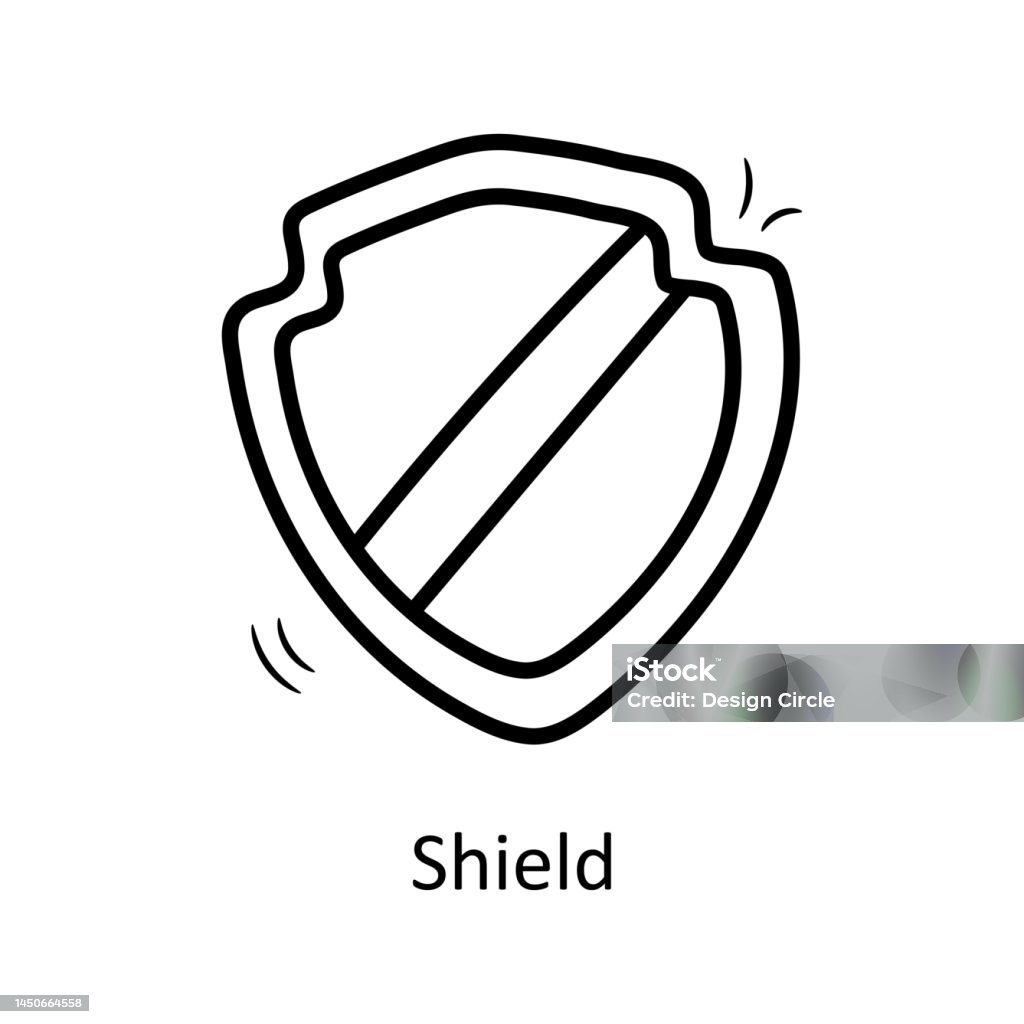 Shield Vector Outline Icon Design Illustration Medieval Symbol On White
