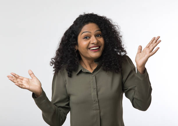 Free Stock Photo of portrait of woman with open arms or shrugging ...