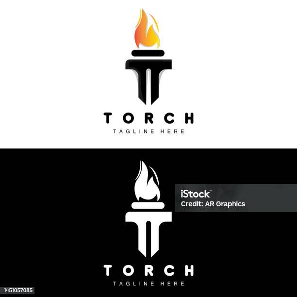Logo De Torche Design De Feu Logo De Lettre Icône De Marque De Produit