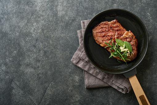 Steak Irisan Steak Daging Panggang New York Atau Ribeye Dengan