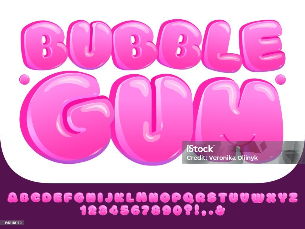 Ilustración de Fuente Chicle Las Letras Regordetas De Color Rosa Dulce ... Ilustración de Fuente Chicle Las Letras Regordetas De Color Rosa Dulce ...