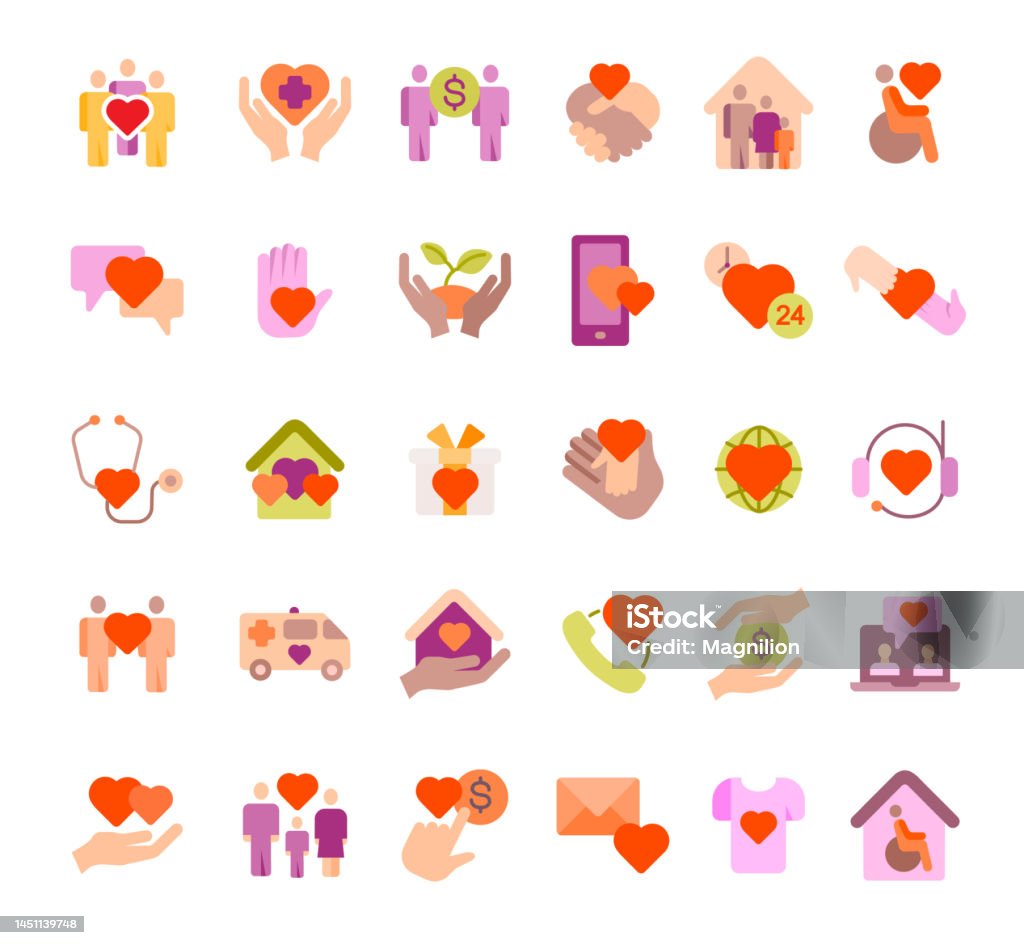 Charity Flat Icons Set Stock Illustration - Download Image Now ... Charity Flat Icons Set Stock Illustration - Download Image Now ...