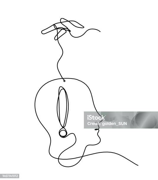 Profil De Silhouette Dhomme Avec Main Comme Dessin Au Trait Sur Fond