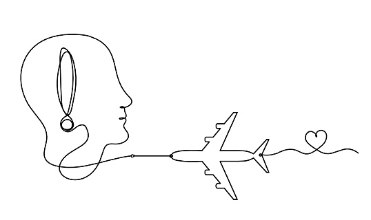 Profil De Silhouette Dhomme Avec Plan Comme Dessin Au Trait Sur Fond