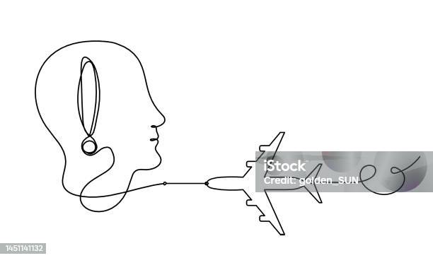 Profil De Silhouette Dhomme Avec Plan Comme Dessin Au Trait Sur Fond