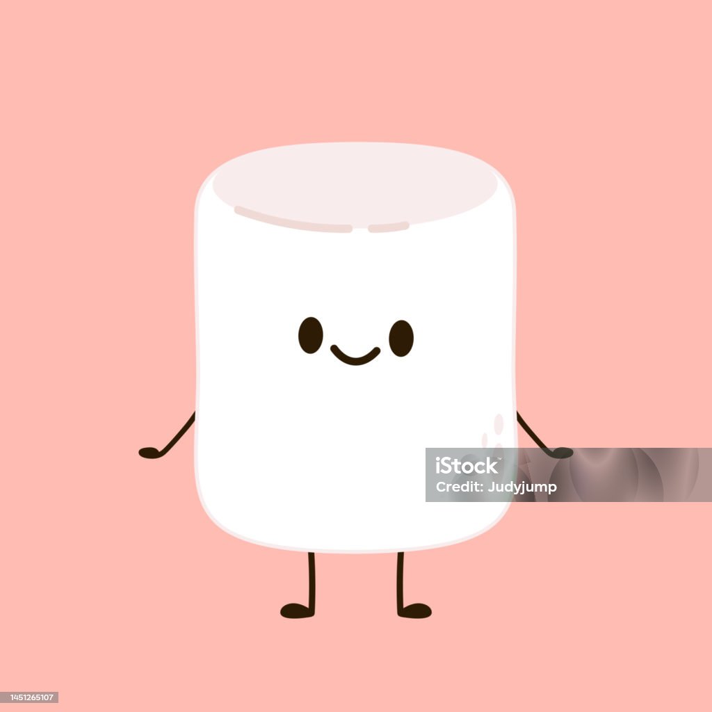 Marshmallow Cartoon Marshmallow Character Design Marshmallow Vector