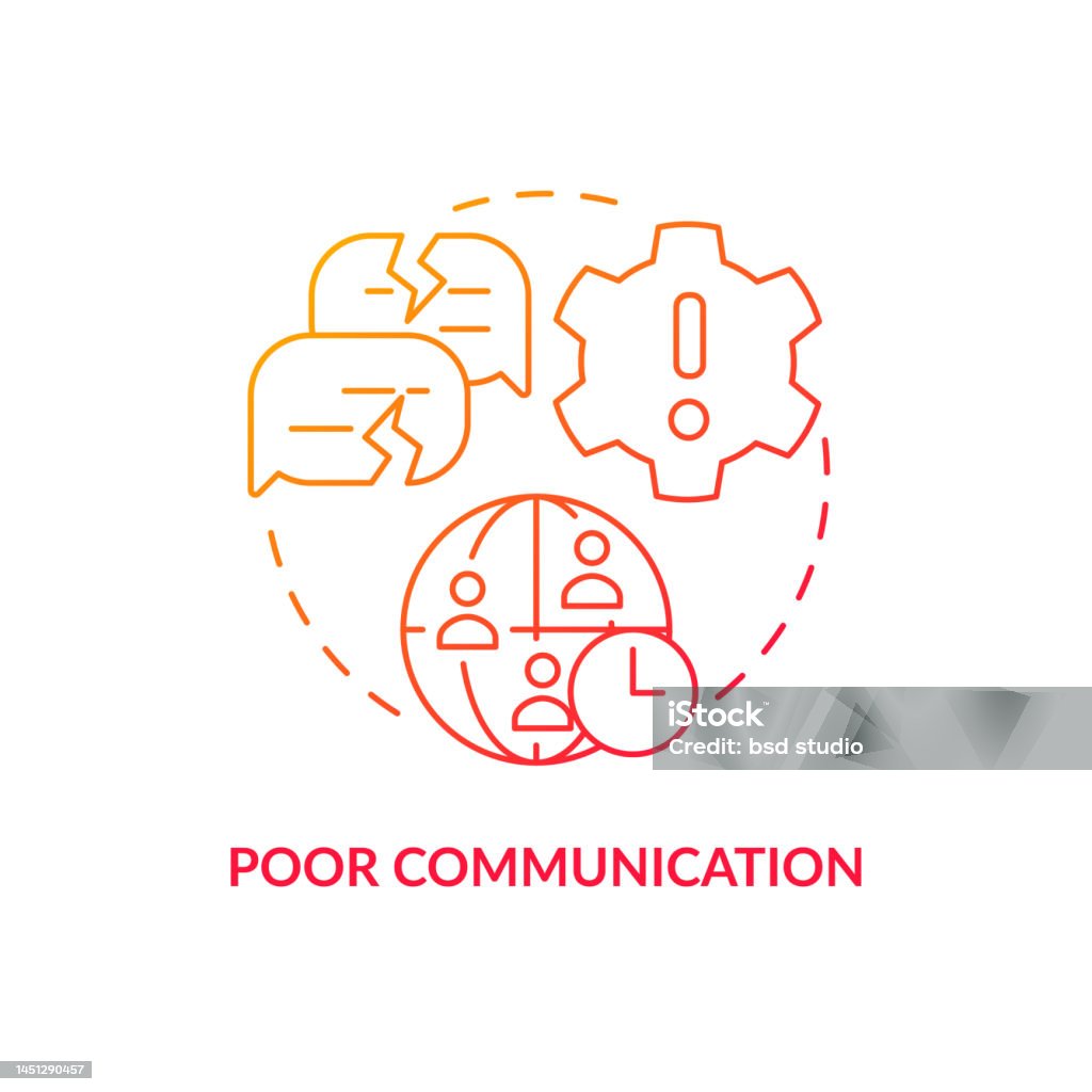 Poor Communication Red Gradient Concept Icon Stock Illustration ... Poor Communication Red Gradient Concept Icon Stock Illustration ...