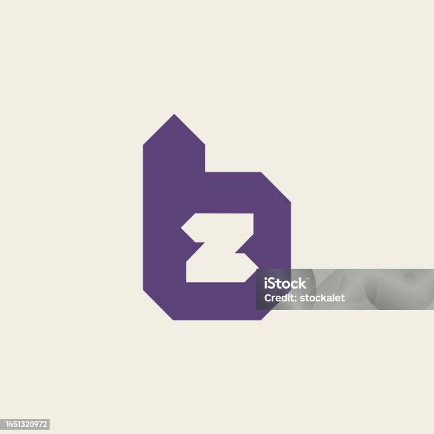 Logo Monogramme Bz Lettre Minuscule Superposant Z Lettre B Icône De