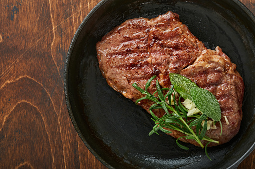 Steak Irisan Steak Daging Panggang New York Atau Ribeye Dengan