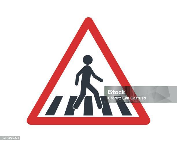 Pedestrian Crossing Traffic Sign Stock Illustration Download Image Now City Concentration