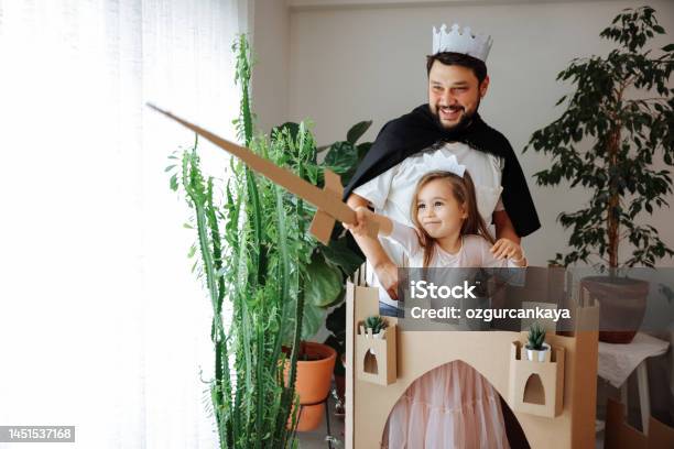 Father Playing Exciting Adventure Game With Daughter Stock Photo ... Father Playing Exciting Adventure Game With Daughter Stock Photo ...