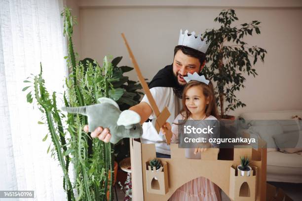 Father Playing Exciting Adventure Game With Daughter Stock Photo ... Father Playing Exciting Adventure Game With Daughter Stock Photo ...
