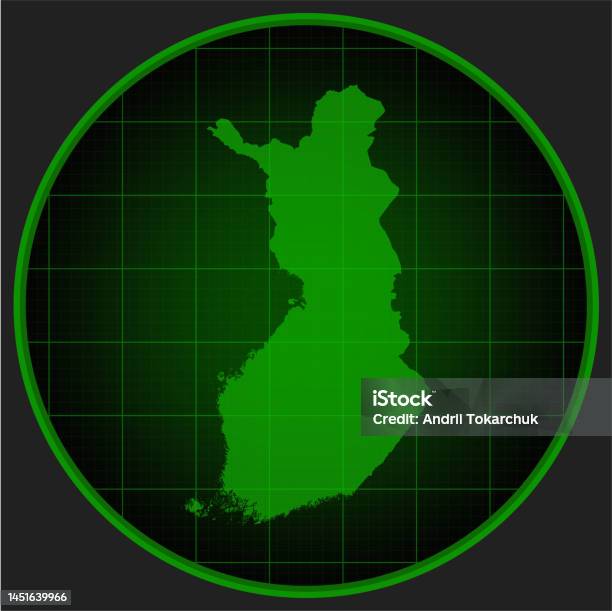 Carte Vectorielle Finlande Sur Lécran Radar Vecteurs Libres De Droits