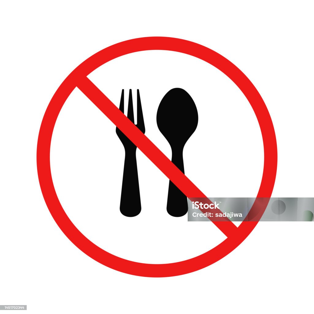Ilustración De Símbolo De Alimentación Prohibida Vector Símbolo Sin Comer Y Más Vectores Libres